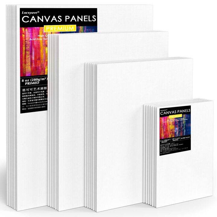 Canvas Boards For Painting White Blank Canvas Panel Pack Of 4 100% ...