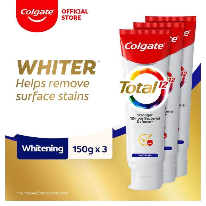 Colgate Total Whitening Multi-Benefit Antibacterial Toothpaste 150g ...