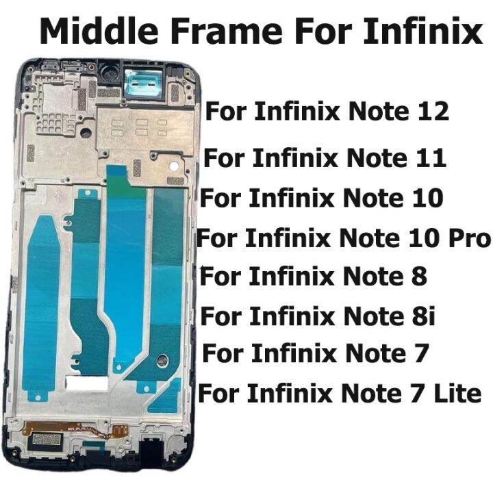 Novaphopat Middle Frame For Infinix Note 12 11 10 8 8i 7 Pro Lite Front ...