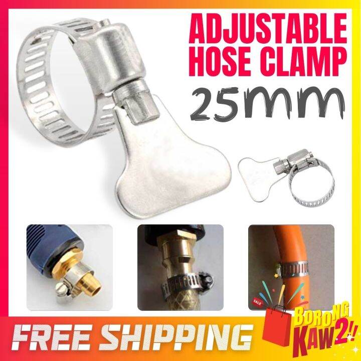 25mm Adjustable Hose Clamp Fuel Line Clip Fastener Anti-Rust Tight Pipe ...