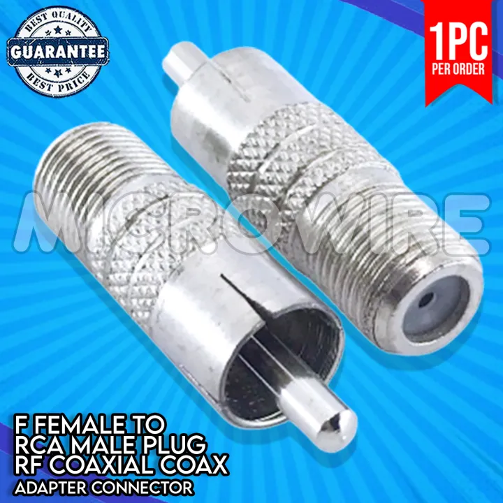 F Female to RCA Male Plug RF Coaxial Coax Adapter Connector | Lazada PH