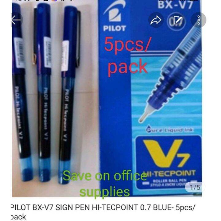 ♕PILOT BX-V7 SIGN PEN HI-TECPOINT 0.7 BLUE- 5pcs pack♛ | Lazada PH