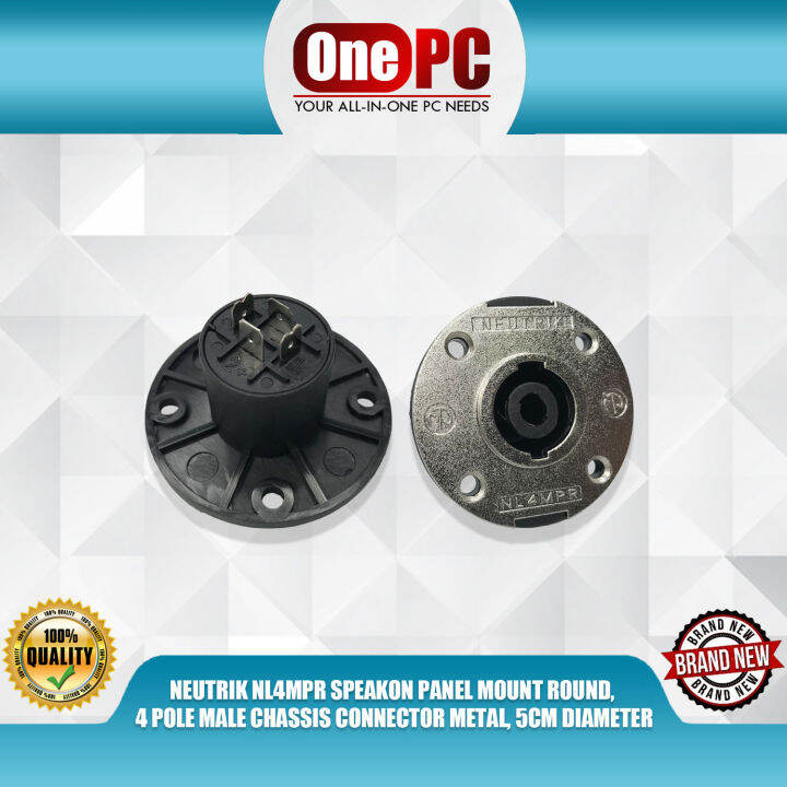 NEUTRIK NL4MPR SPEAKON PANEL MOUNT ROUND, 4 POLE FEMALE CHASSIS ...