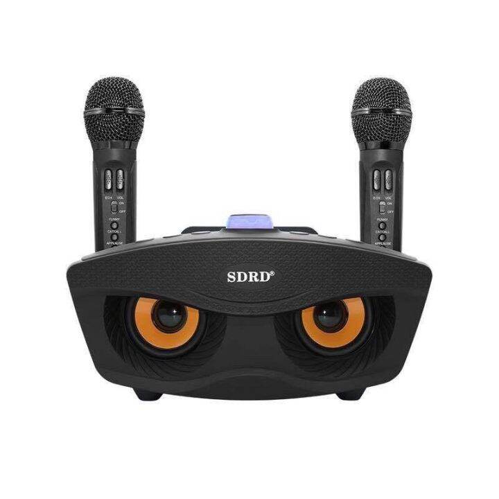 SDRD SD 306 Wireless Bluetooth Dual Microphone Karaoke Portable 3D Stereo Speaker with Sound ...