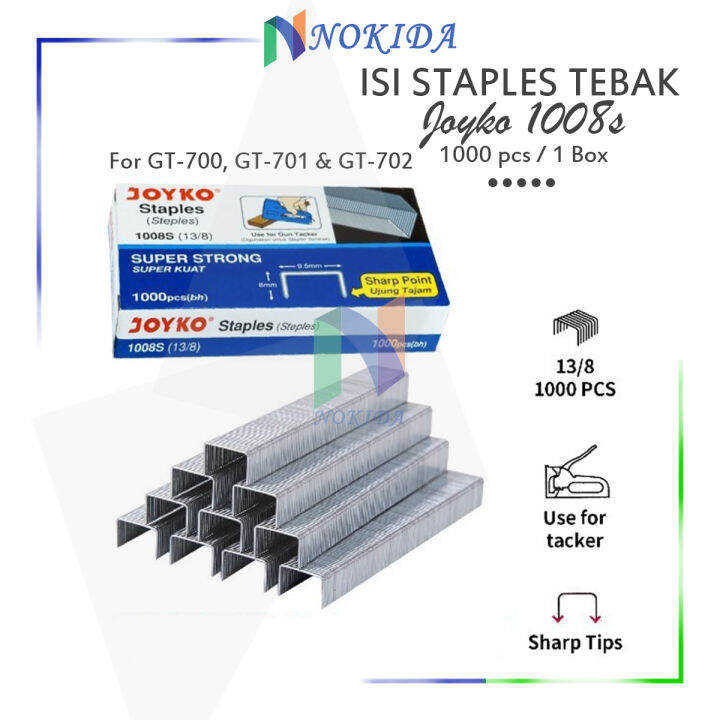 Nokida Refill Steples Tembak Joyko 13/8 [1008s/ 1 Box] / Isi Hekter Jok ...