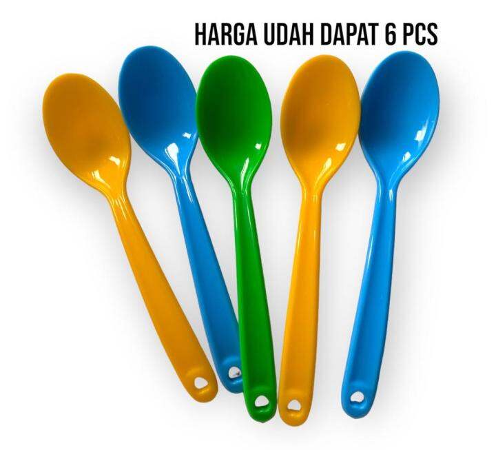 sendok makan melamin warna tebal isi 6 pcs | Lazada Indonesia