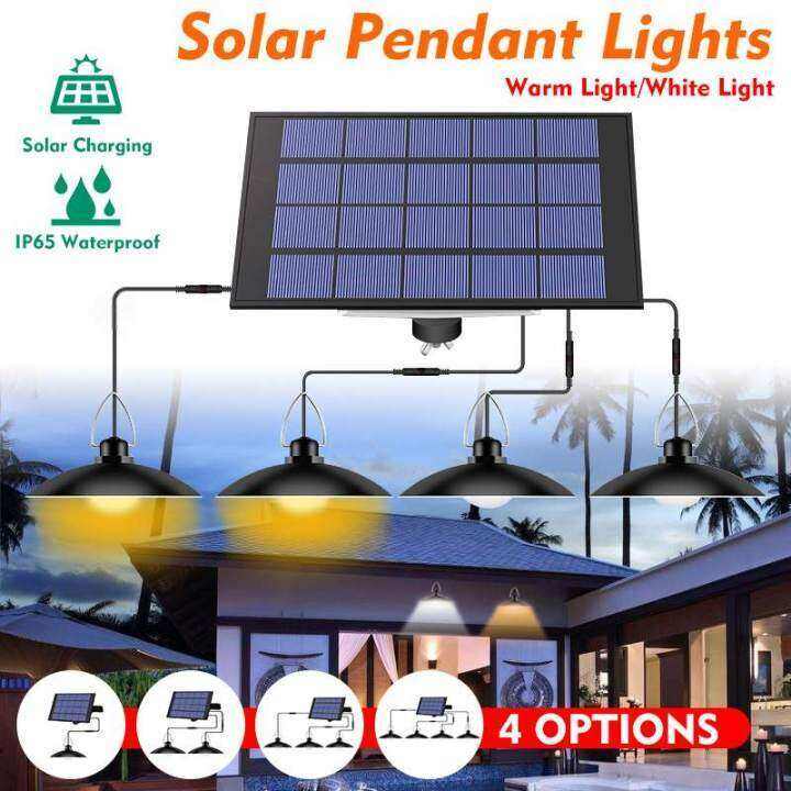 [Manila Stock] Outdoor Waterproof 2/4 Head Solar Pendant Lights Indoor ...