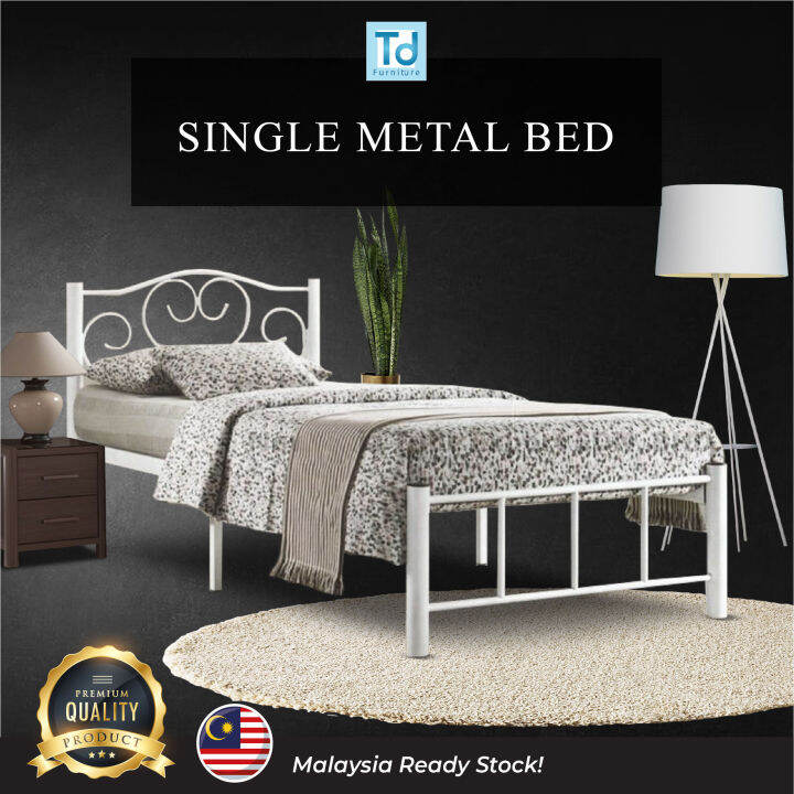 Modern Single Size Metal Bed Frame / Simple Elegant European Style ...