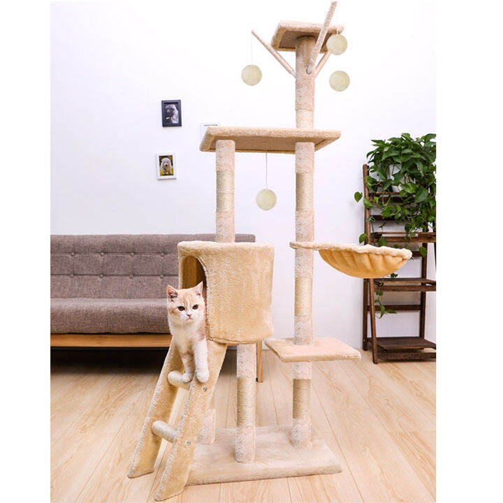 Cat condo Cat Tree Cat Climbing Frame Cat Stand house Half Sisal Small ...
