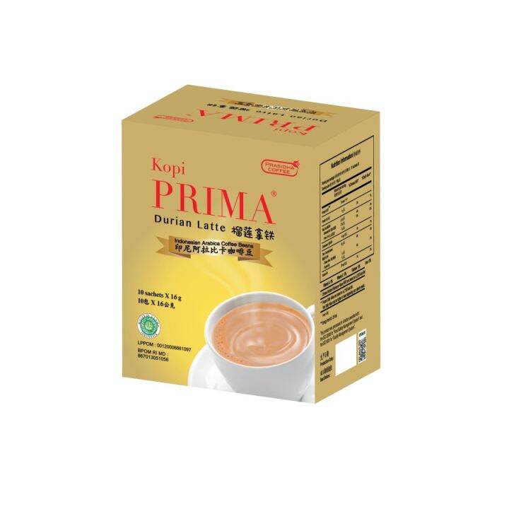 Kopi Prima Durian Latte | 1 inner box ( 10 sachet X 16 gr ) | Lazada ...