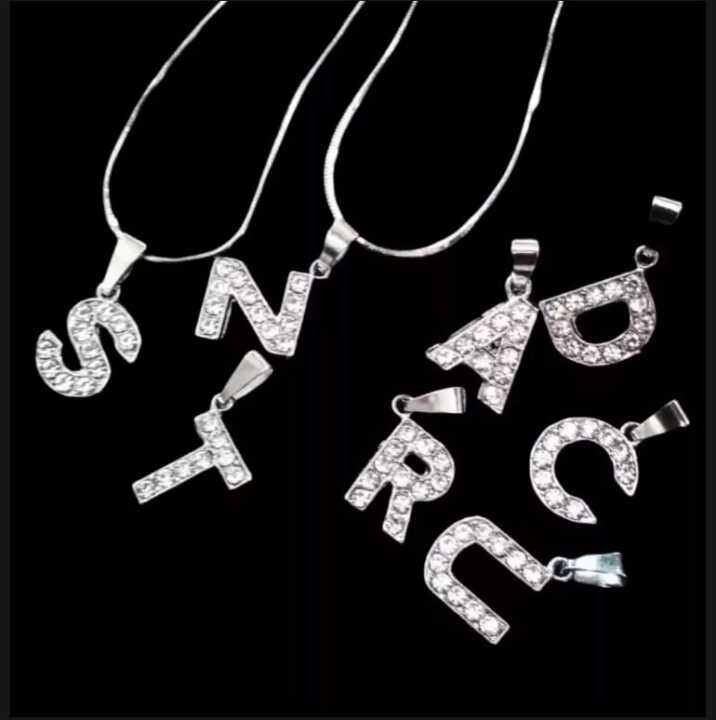 Liontin Kalung Inisial Nama A - Z Terbuat dari Bahan Titanium Anti ...