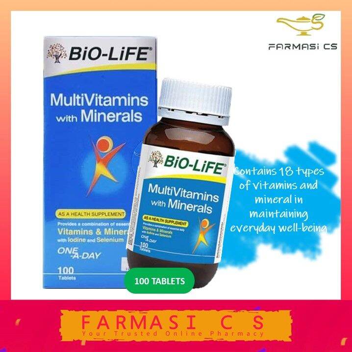 Clearance Bio-Life Multivitamins with Minerals 100 Tablets EXP:11/2023 ...
