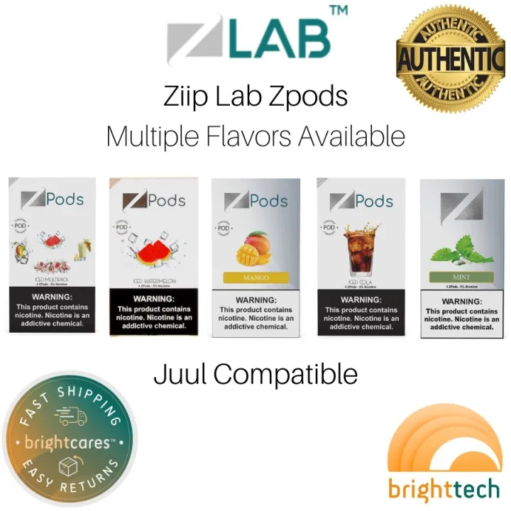 Ziip Pods Legit Pack of 4 Juul Compatible All Flavors Watermelon Mint ...