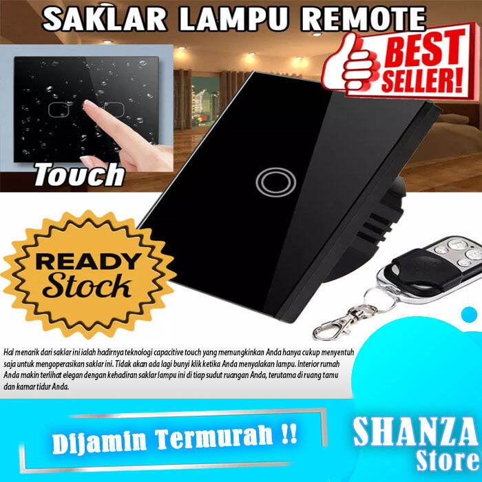 remote + stop kontak Saklar lampu canggih digital Touchscreen LED rumah ...