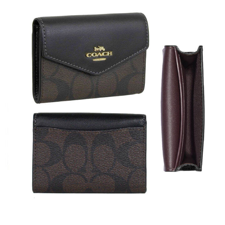 ของแท้ 💯% กระเป๋าใส่บัตรใส่การ์ด COACH CH202 FLAP CARD CASE IN ...