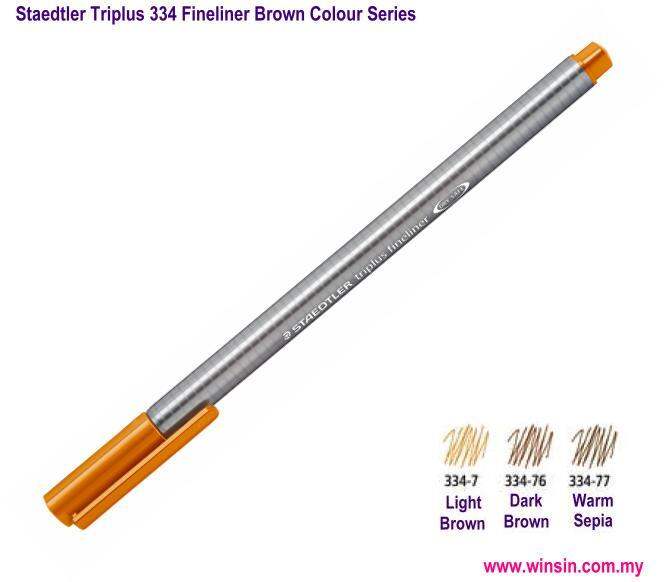 STAEDTLER TRIPLUS 334 FINELINER * 334-7 * . (Brown Colour). Series ...