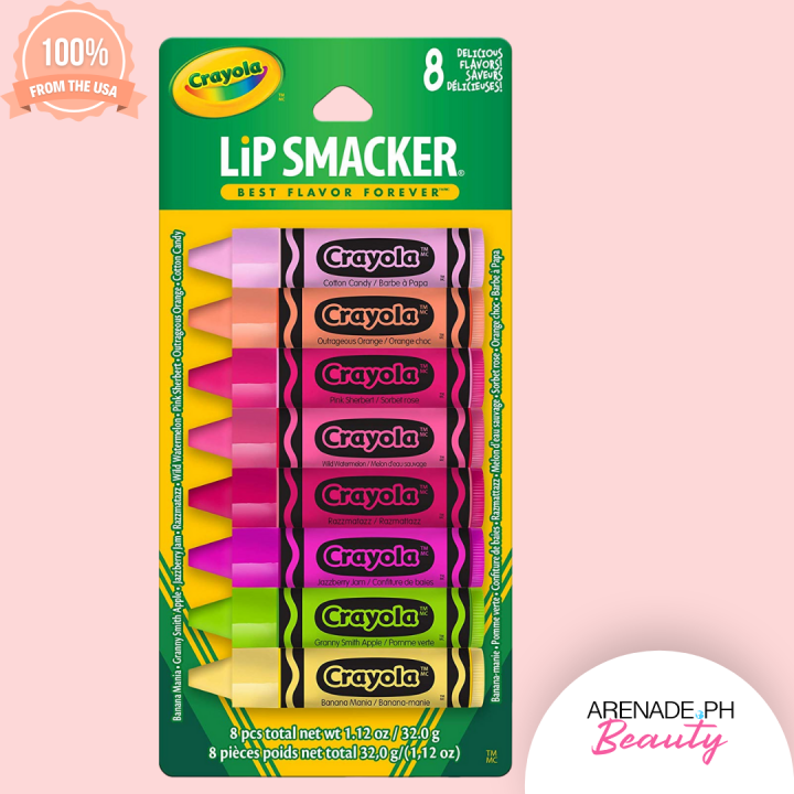 Lip Smacker Crayola Lip Balm Party, Pack of 8 Delicious Flavors | Lazada PH