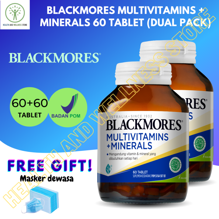BLACKMORES MULTIVITAMINS MINERALS 60 TABLET 2 BOTOL DUAL PACK 120 TAB | Lazada Indonesia