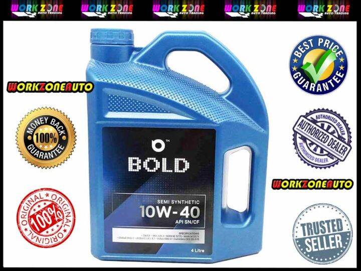 Bold 10w40 4L/3L Semi Synthetic SN Engine Oil Car Lubricant 10w-40 Minyak Hitam Enjin Kereta ...