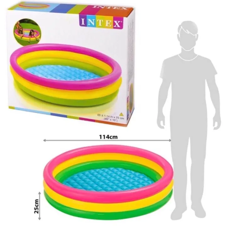 INTEX 114cm Intex 3-Ring Inflatable Outdoor Swimming Pool | Lazada PH