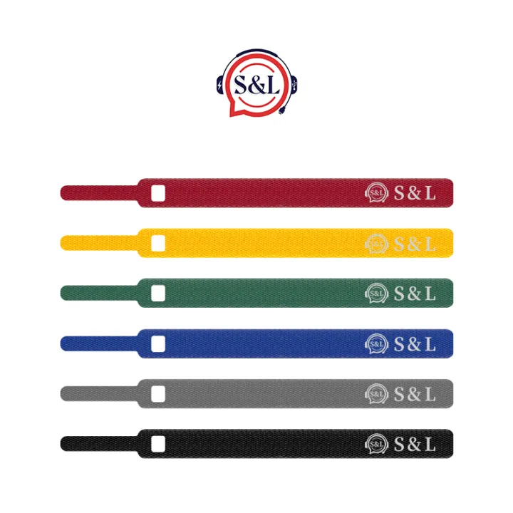 S&L Nylon Velcro 14cm Pin Cable Organizer/Headphone/USB Cable Office ...