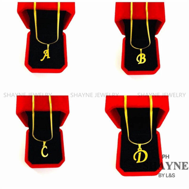 SHAYNE Jewelry Stainless Hypoallergenic Gold Necklace Letters 18inch ...