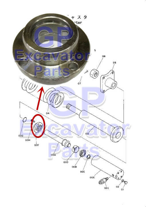UH025-7-HYDRAULIC EXCAVATOR TRACK ADJUSTER FLANGE (4136645) | Lazada