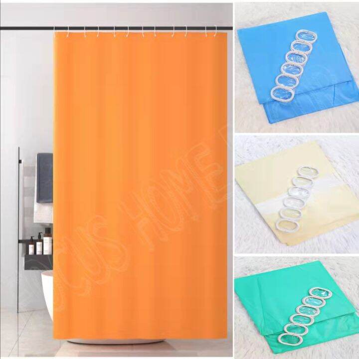 Waterproof Plain Shower Curtain Set with Hooks for Bathroom CYP-06 180 ...