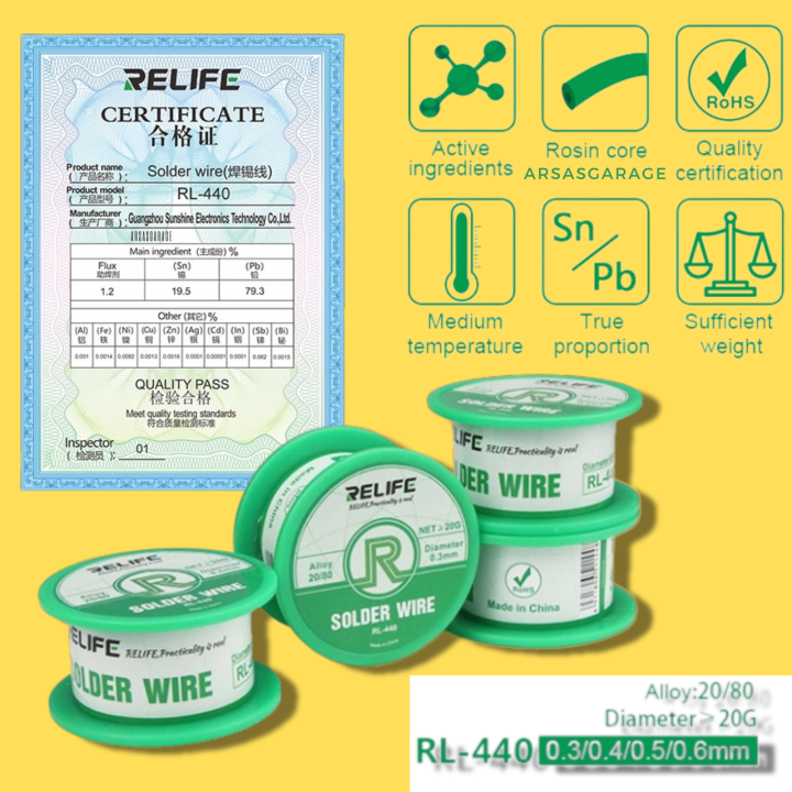 RELIFE RL-440 Tenol Kawat Timah Gulung Pematrian Solder Pengelasan ...