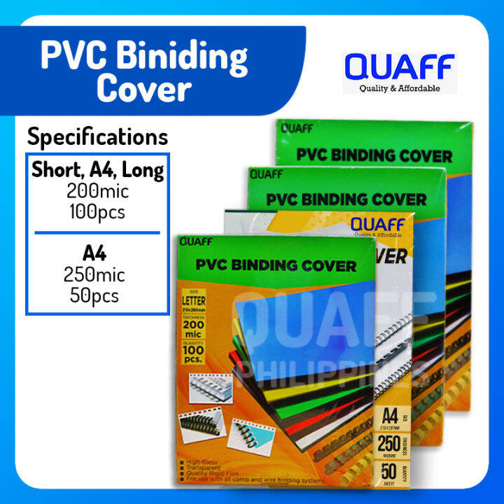 QUAFF Transparent PVC Binding Cover 200Microns (100 sheets per pack) || PP Frosted Matte Binding ...