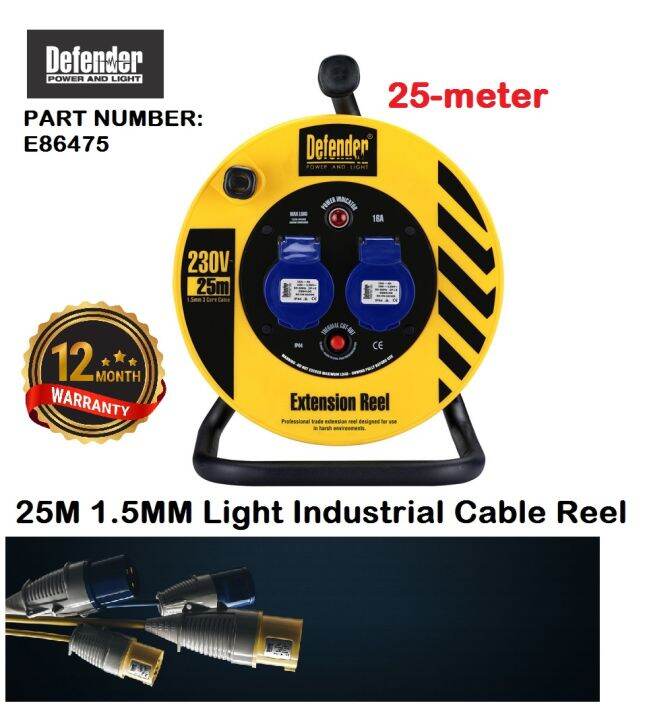 Defender E86475 (25-mtr) 230V 16A IP44 Outdoor Socket Cable Reel | Lazada