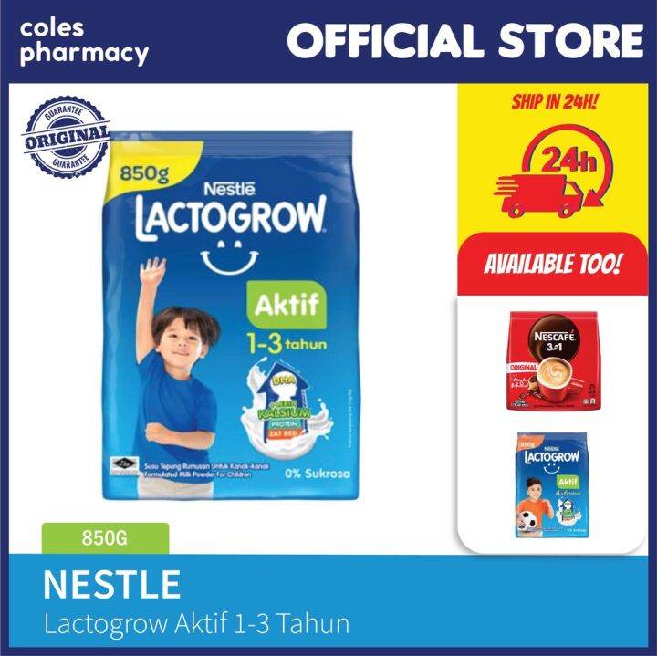 NESTLE Lactogrow Aktif 1-3 (850g) | Lazada