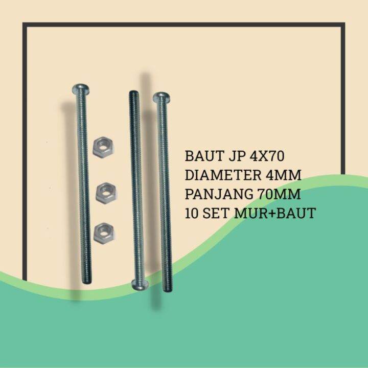 MUR BAUT JP 4X70 MM 10 SET GALVANIS 4 X 70 MM | Lazada Indonesia