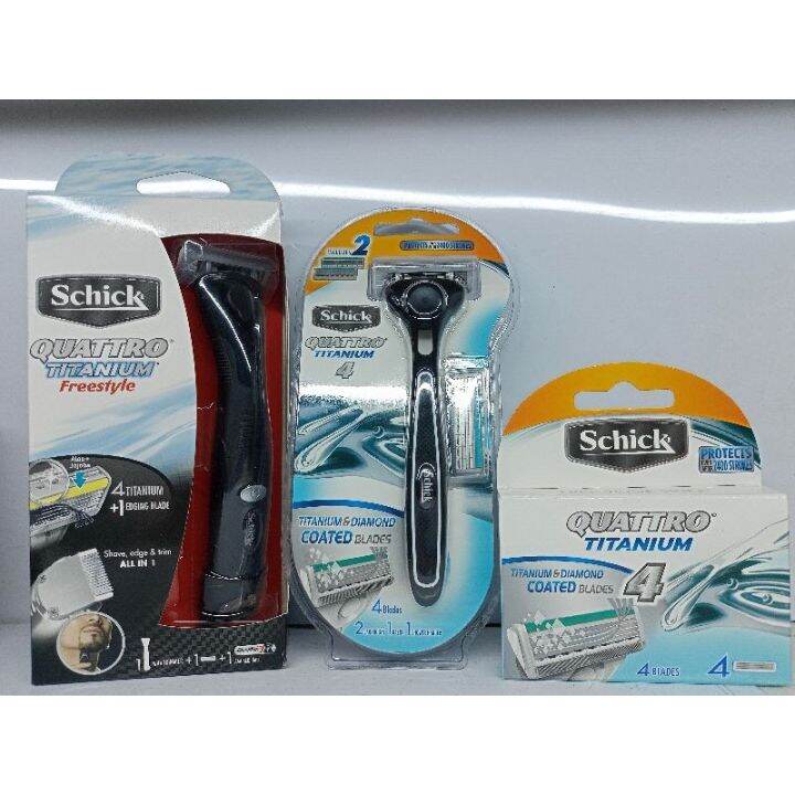 SCHICK QUATTRO TITANIUM 4 RAZOR WITH 1 REFILL | Lazada PH
