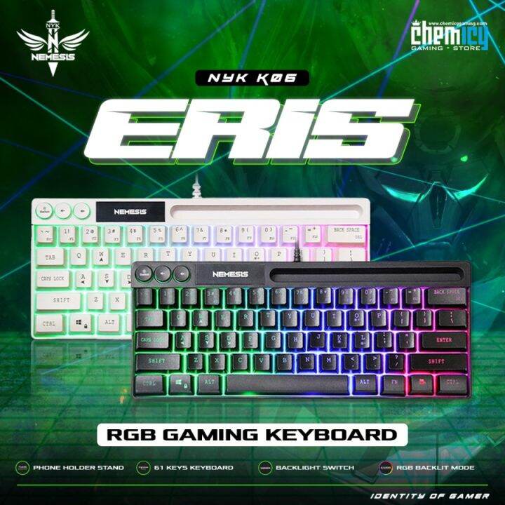NYK K06 / K-06 Eris Mini Rainbow RGB Gaming Keyboard | Lazada Indonesia