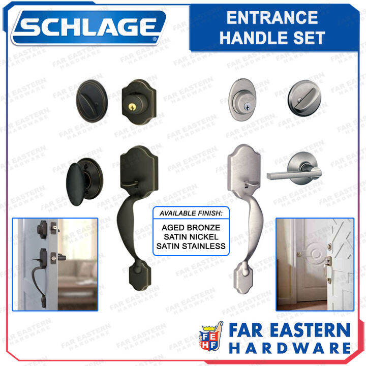SCHLAGE Entrance Handle Set Doorknob for Main Door w/ Single Cylinder ...