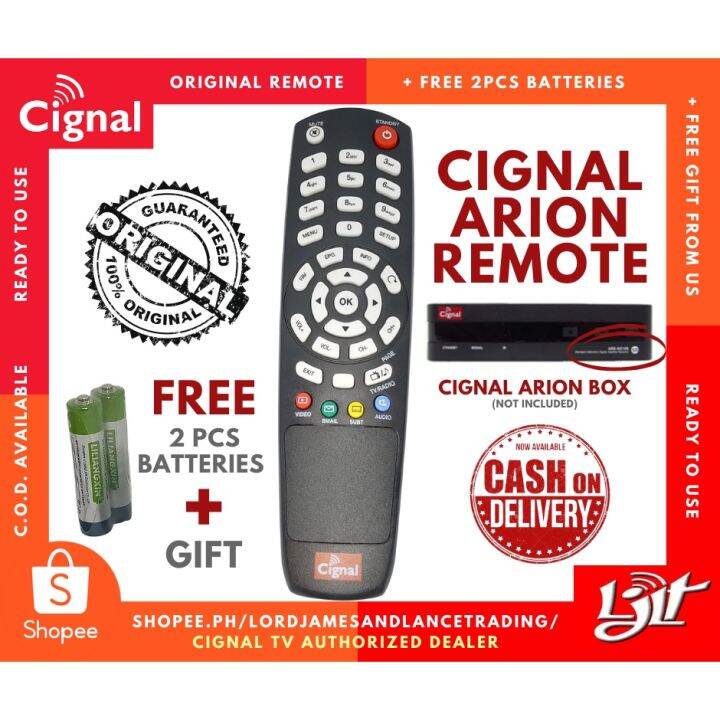 Cignal Arion Remote (Original) with FREE 2pcs batteries + FREE LIMITED ...