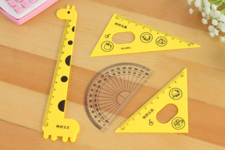 Penggaris Set Jerapah - Set 4 In 1 Penggaris Sekolah Anak | Lazada ...