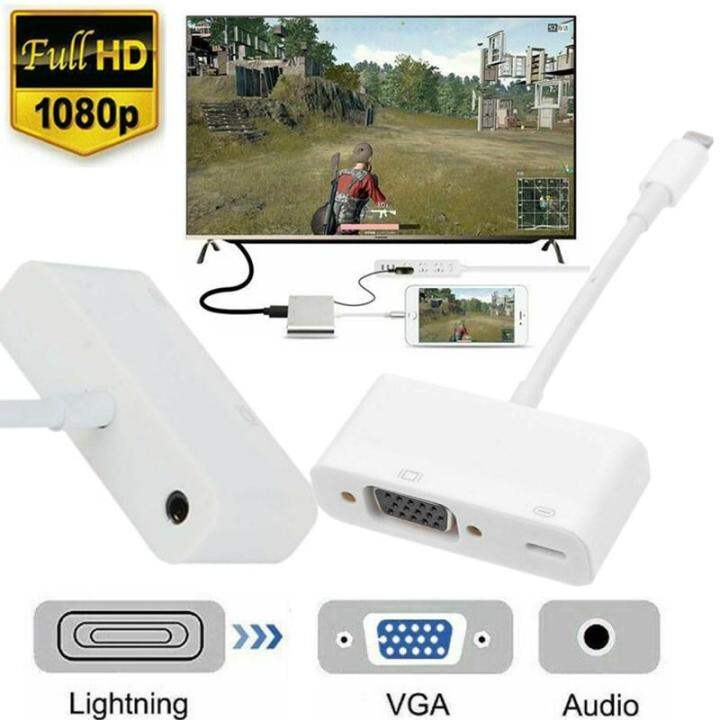8 Pin to VGA Adapter Video Display Cable Lead for iPhone iPad to TV ...
