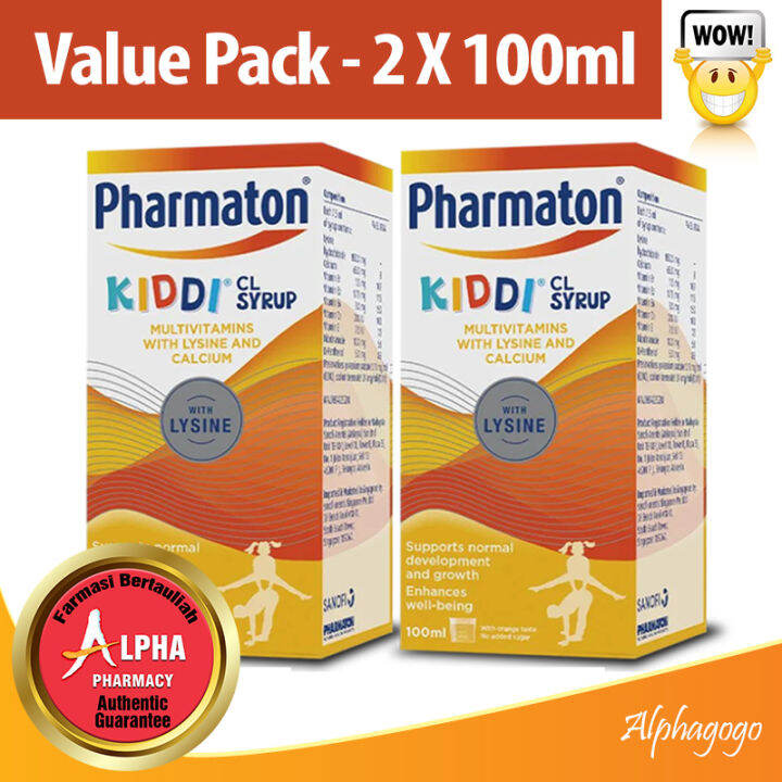 Pharmaton Kiddi CL Syrup (100ml / 2 X 100ml) Exp: 10/2024 | Lazada