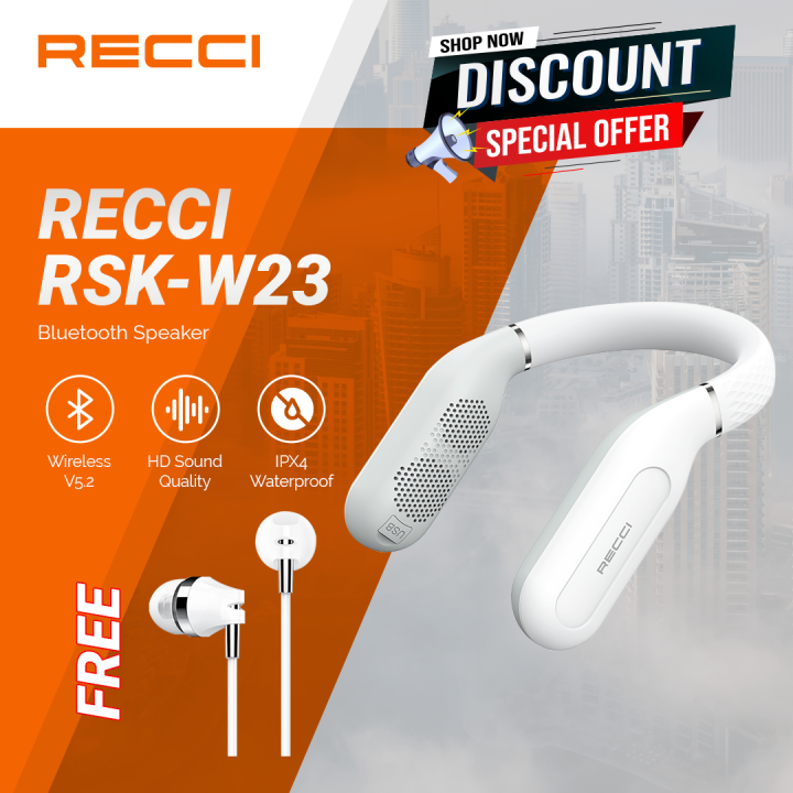 RECCI RSK-W23 Speaker White +FREE WiredEarphone RE03 White | Lazada PH