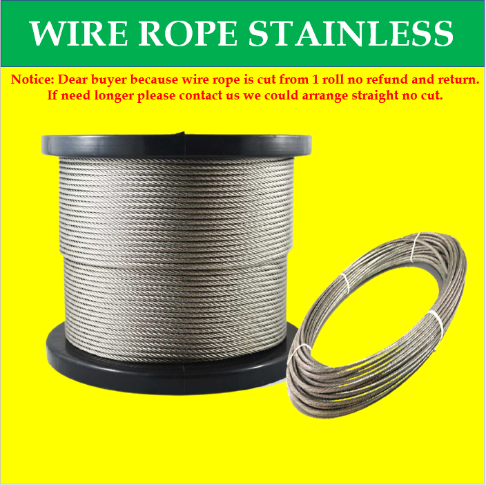 MAGO 1mm 2mm 3mm 4mm 5m-300m 304 wire rope Stainless Cable Steel Wire ...