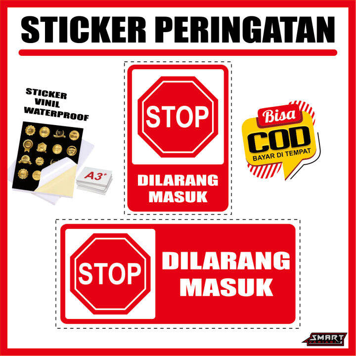 STIKER TULISAN / LOGO RAMBU STOP DILARANG MASUK | STICKER TULISAN ...