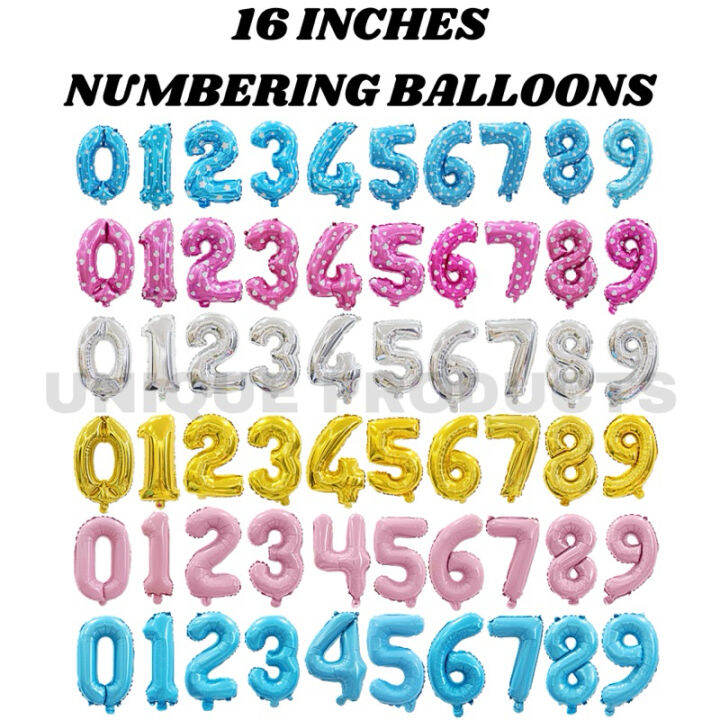 16 Inches(35cm) Numbering Number Balloon Foil Balloon Belon Nombor | Lazada