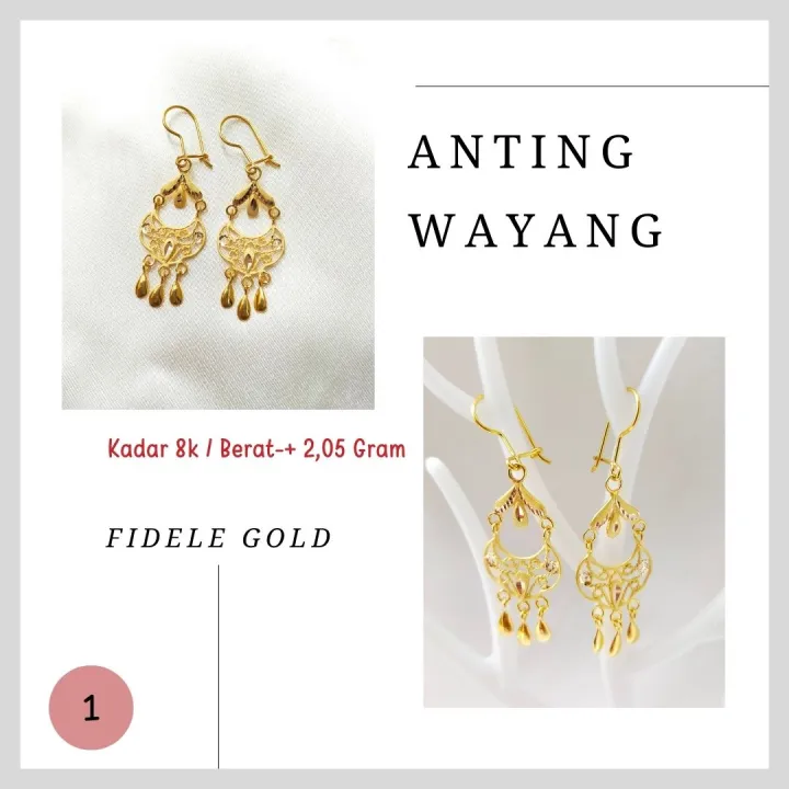 ANTING WAYANG VARIAN TERBARU ANTING WAYANG MODEL KEKINIAN ANTING EMAS MUDA KUNING | Lazada Indonesia