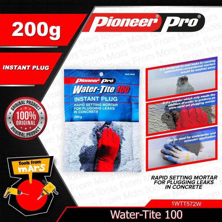 PIONEER Pro Water Tite 100 Pouch Water-Tite 200g Instant Plug Watertite ...