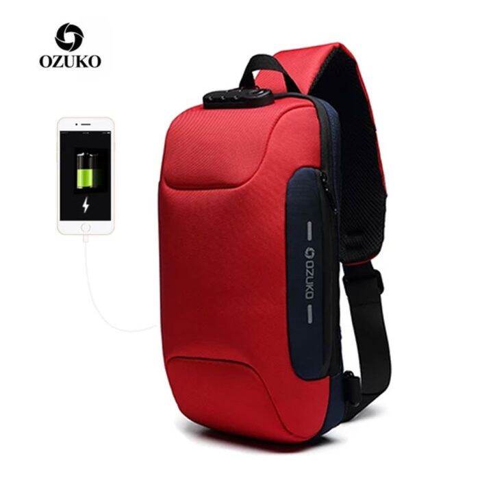 Ozuko 9223 USB Anti Theft Chest Bag – Red | Lazada PH