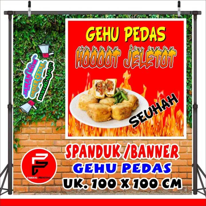 Banner Gehu Pedas / Spanduk Jajanan Gehu Pedas / Banner Ukuran 1 x 1 m ...