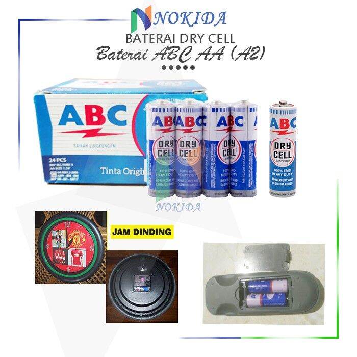 Nokida Baterai Sedang ABC Tipe AA Dry Cell 1.5V / Battery Size Ukuran ...