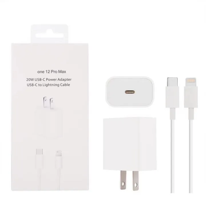 PD 20W 18W Usb C Power Adapter with Usb-C iP 12 12Pro Promax Usb-C To ...